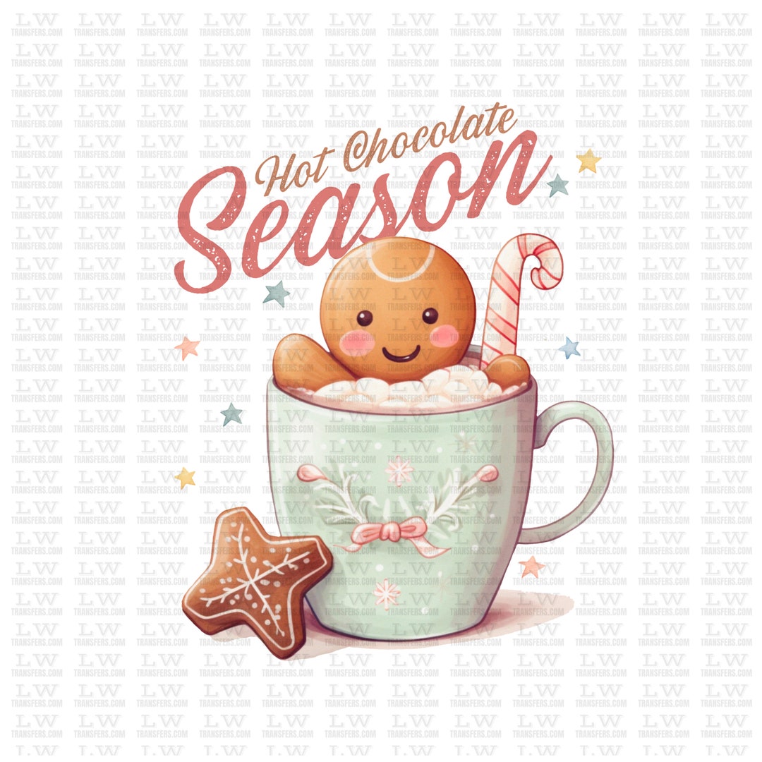 Christmas Gingerbread DTF Transfers Ready to Press, Hot Chocolate ...