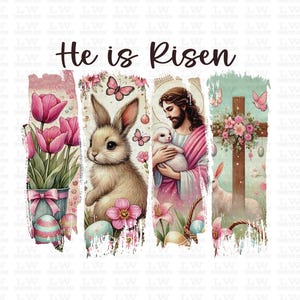 He is Risen, Easter DTF Transfer, Christian Faith-based Easter Print ...