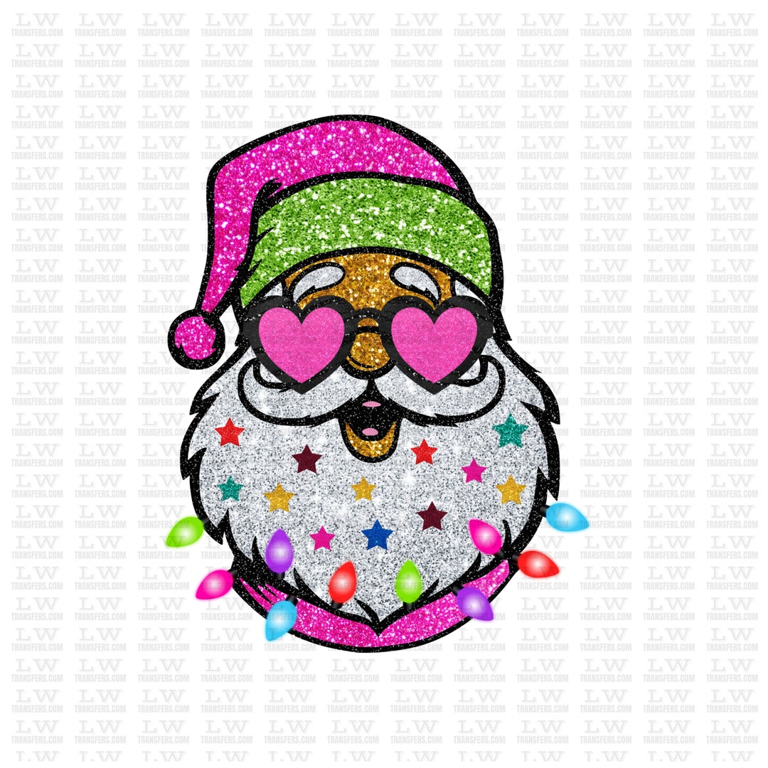 Santa Christmas DTF Transfers Ready to Press, Santa With Sunnies Dtf ...