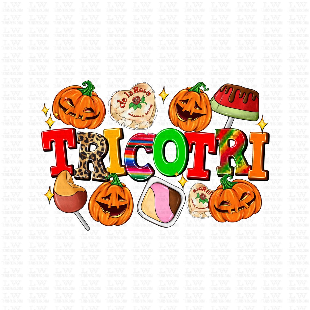 Tricotri With Candies Halloween DTF Transfers Ready to Press, Mexican ...