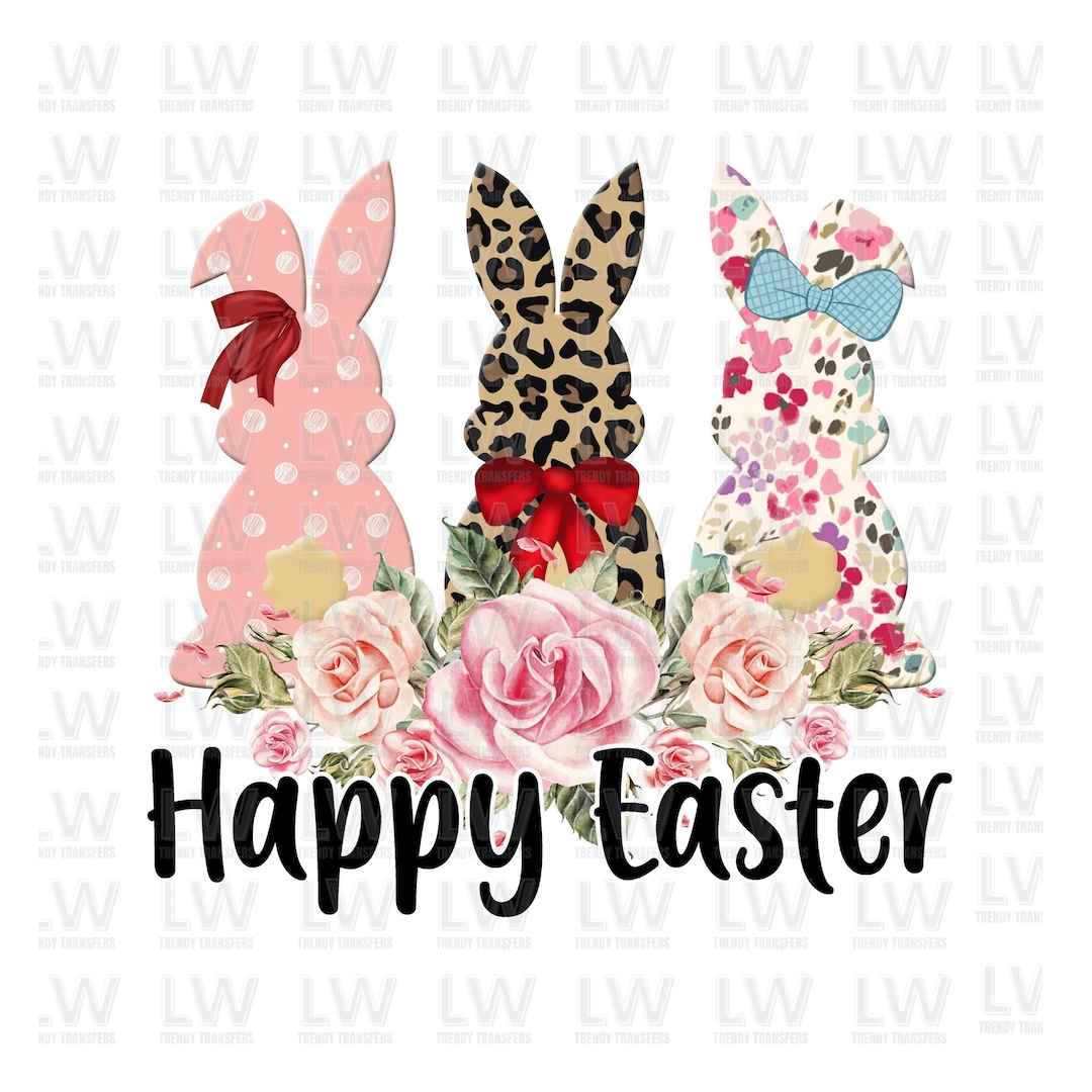 Ready to Press DTF Transfer Happy Easter Hand Drawn Shirt Transfers ...