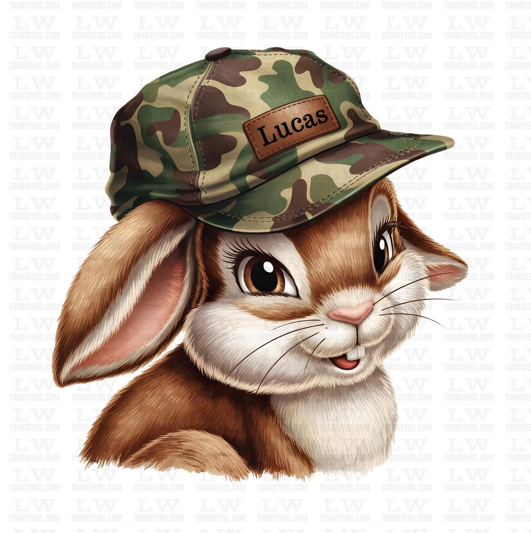 Camo Easter Hunter, Easter DTF Transfer, Easter Bunny Camouflage, Bunny ...