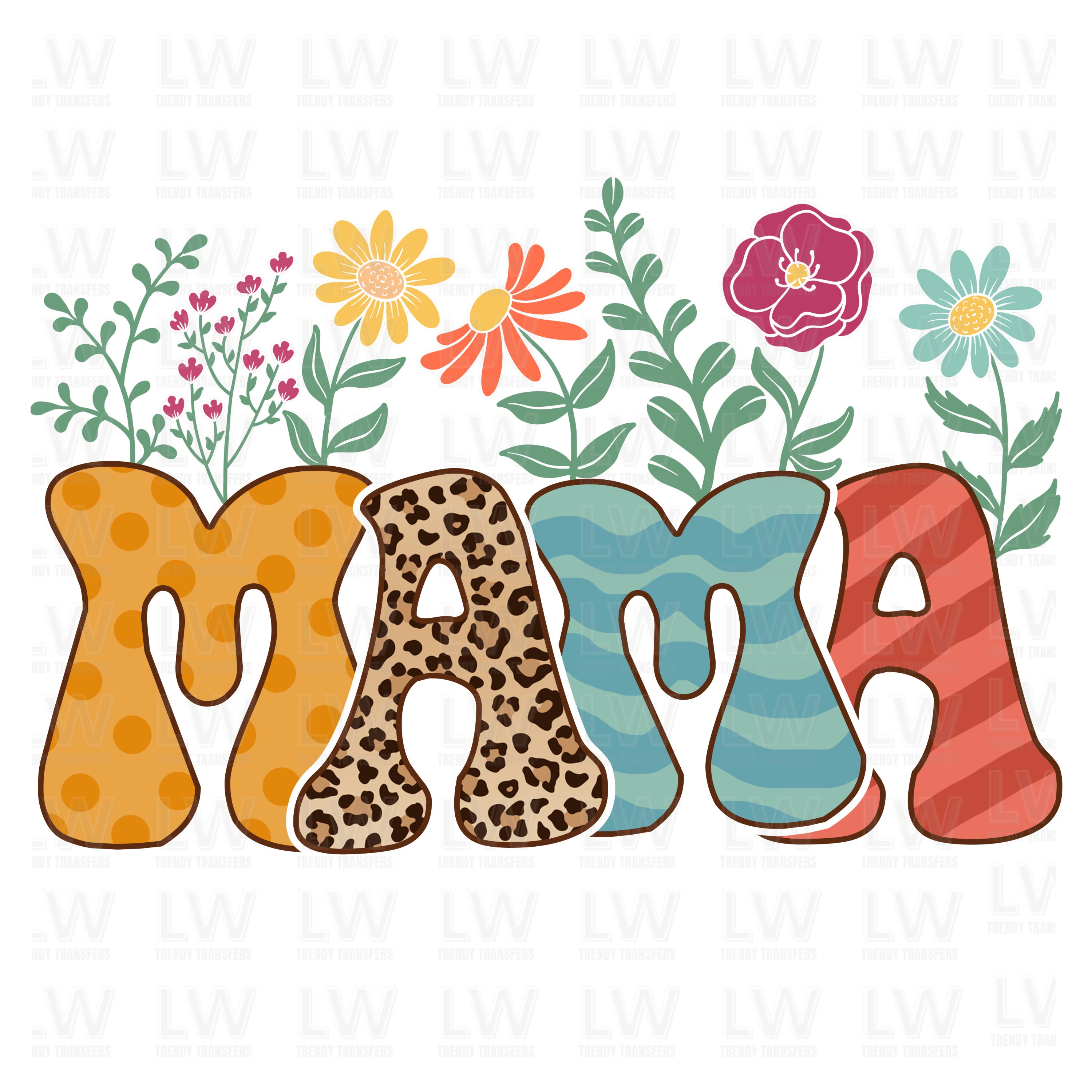 Mama Mother's Day DTF TRANSFER Ready to Press Direct - Etsy