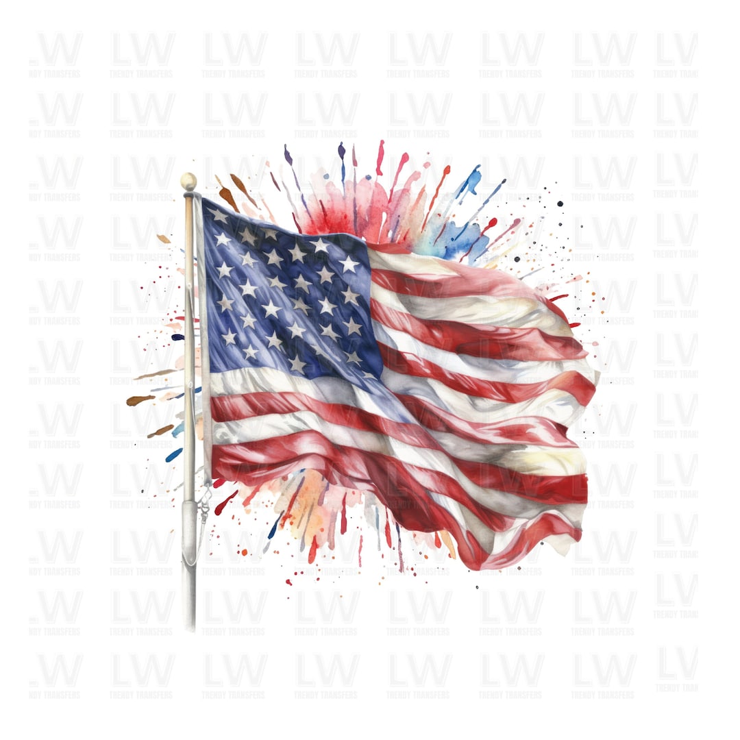 American Flag 4th of July DTF Transfer Ready to Press, USA Retro ...