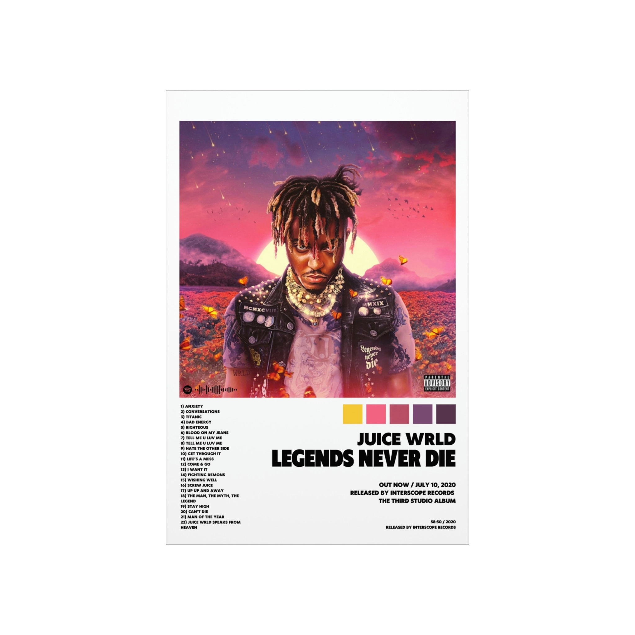 Legends Never Die Album Poster / Juice WRLD Poster / Juice WRLD / Album ...