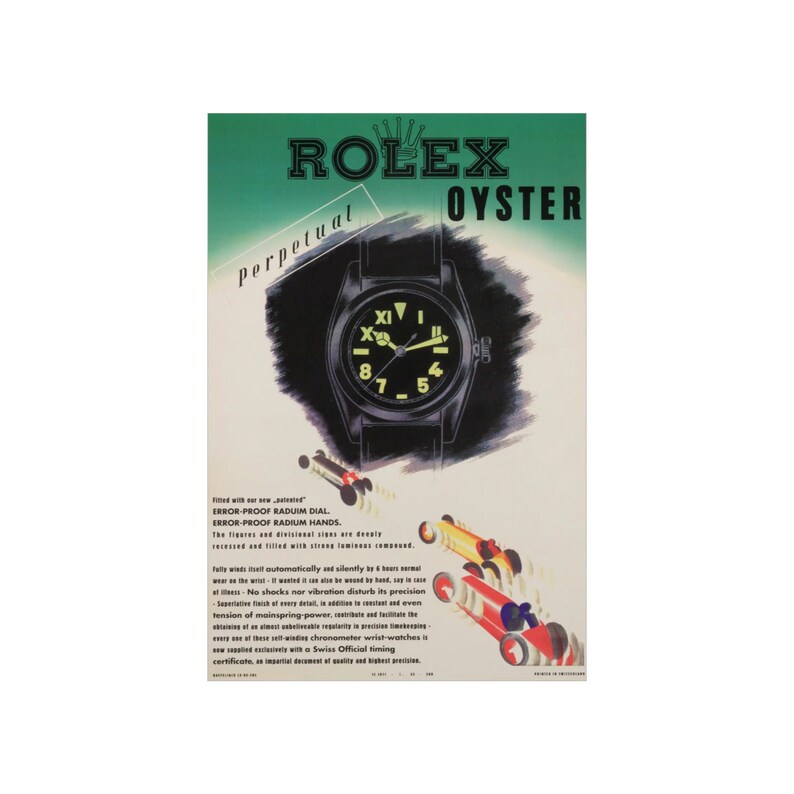 Rolex Watch Poster Rolex Watch Vintage Poster Swiss Watch - Etsy