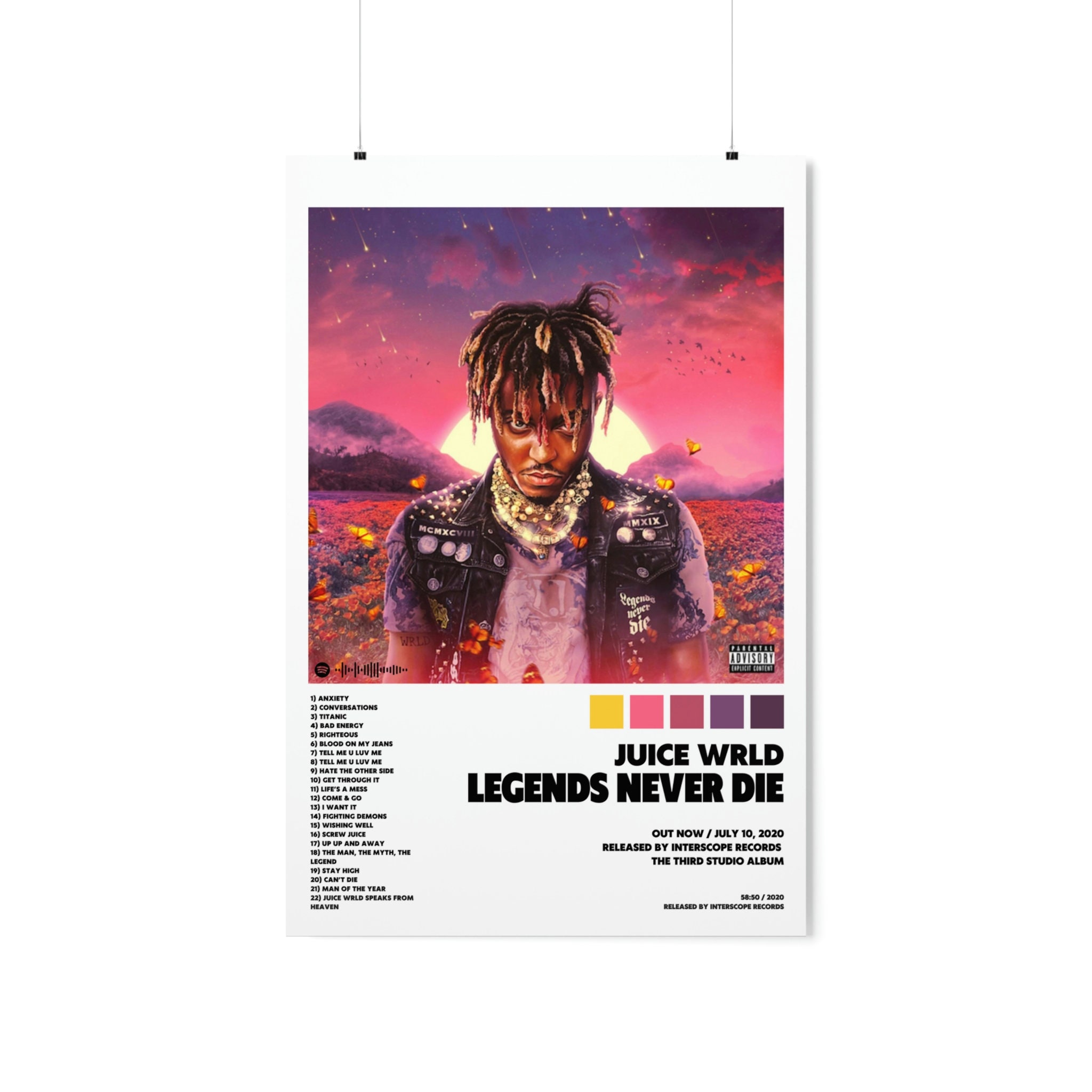 Legends Never Die Album Poster / Juice WRLD Poster / Juice WRLD / Album ...
