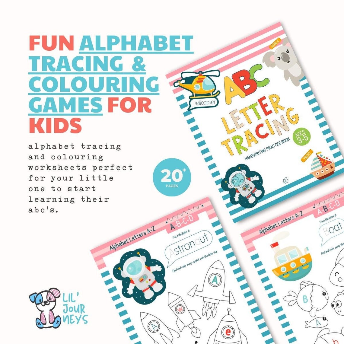 Alphabet Tracing Worksheets, Printable Preschool-kindergarten Abc ...