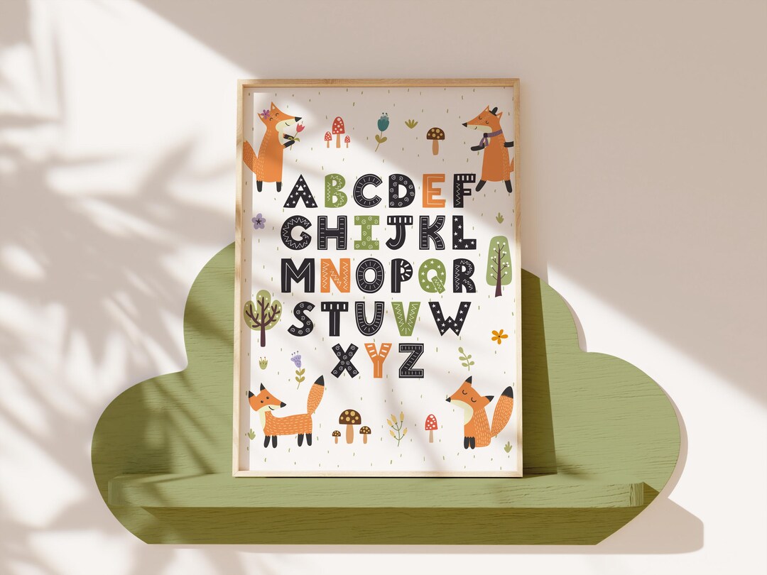 Woodland Animals Alphabet Poster: Educational Nursery Art (PDF) - Etsy