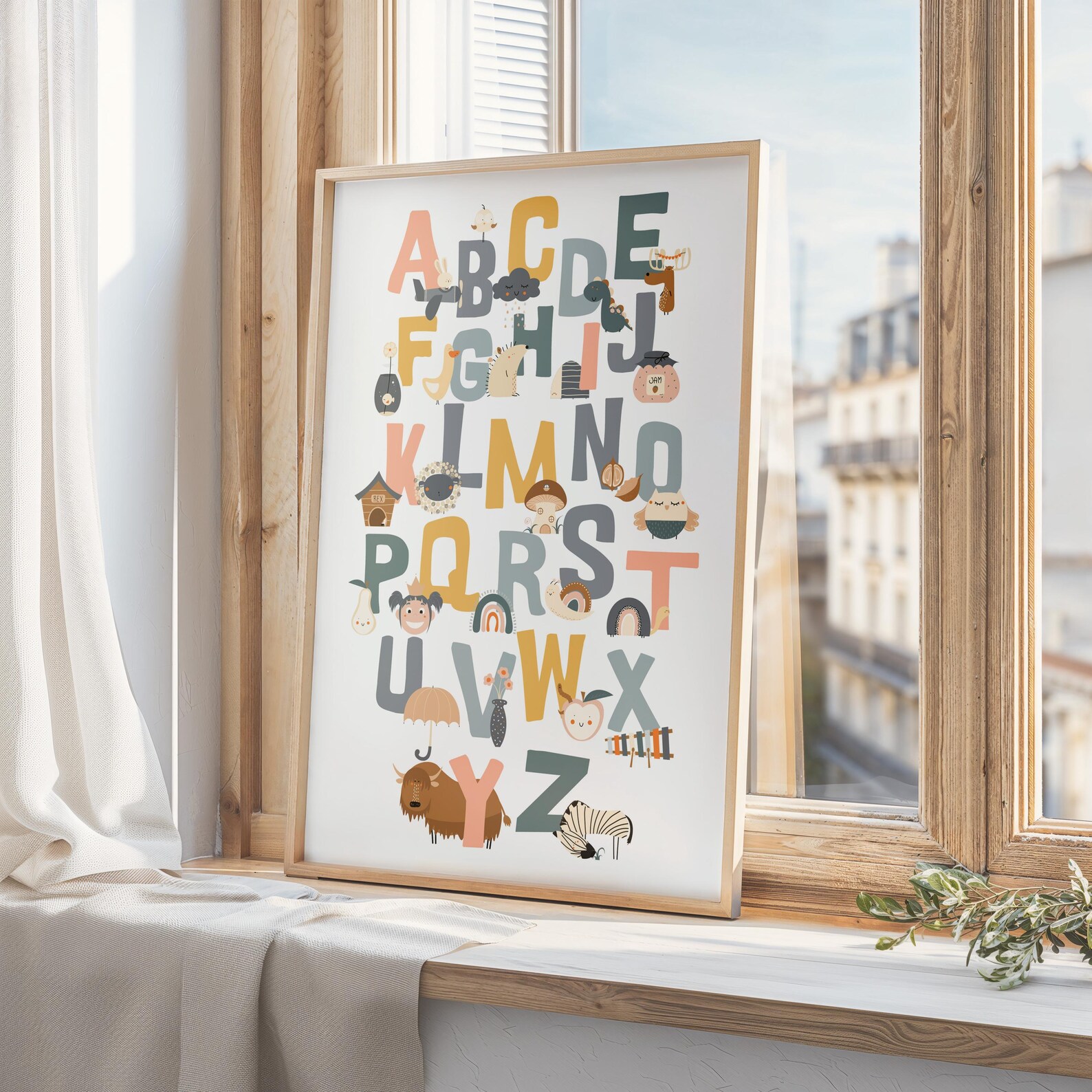 ABC Alphabet Nursery Poster: Boho Animal Print (digital Download) - Etsy