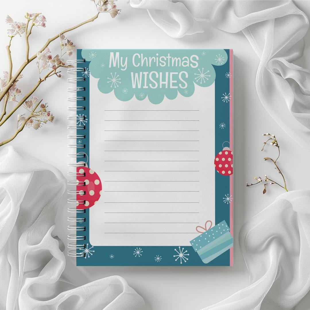 Kids Printable Christmas Wish Notepad | Kids Pink PDF Holiday Notepad ...
