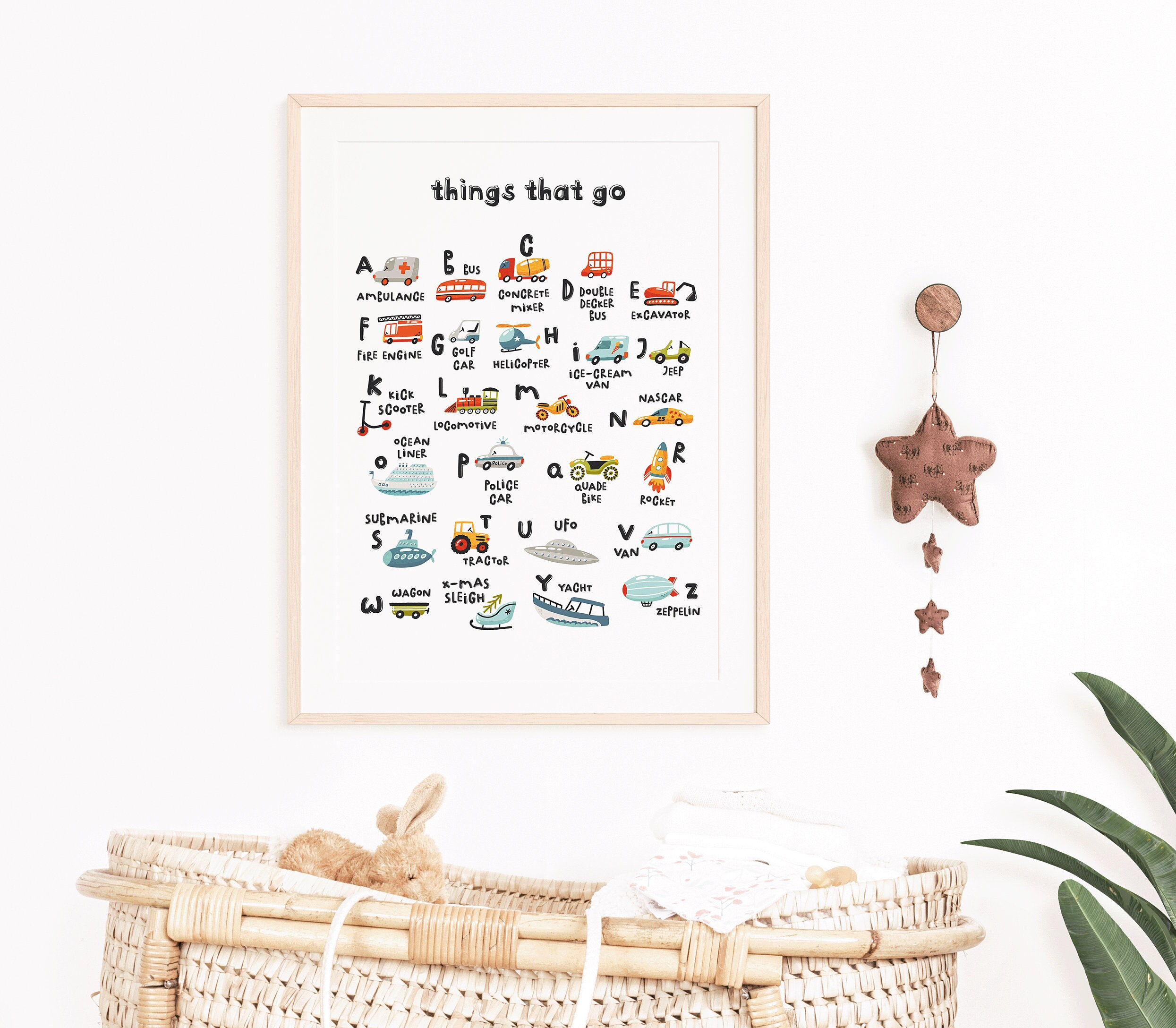 Transport Alphabet Print, Vehicles ABC Print, Abc Wall Art, Car Abc ...