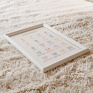 Rainbow Numbers Chart Handwriting Printable Chart Wall Art Print ...