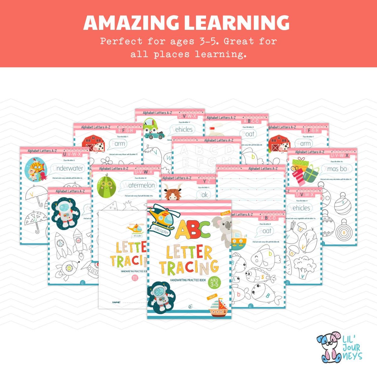 Alphabet Tracing Worksheets, Printable Preschool-kindergarten Abc ...