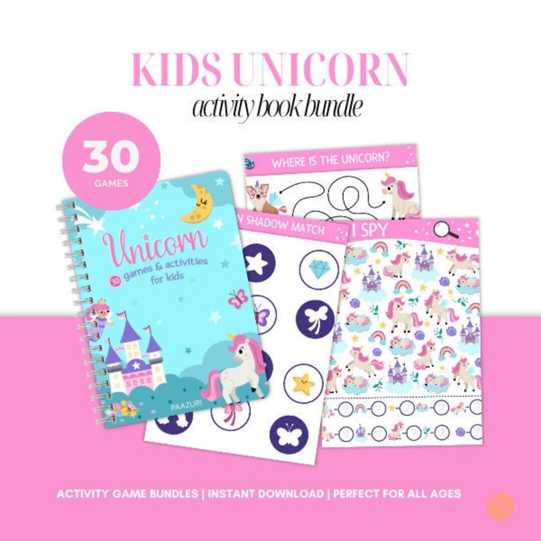 Unicorn Activity Pages for Kids, Unicorn Kids Activity Pages Toddler ...