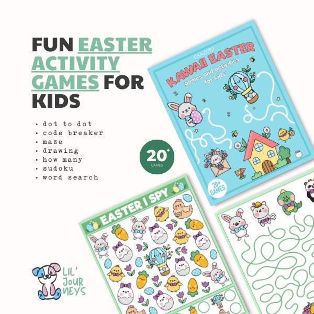 Kids Activity Book Printable Activity Pages for Kids, Word Search, Dot ...