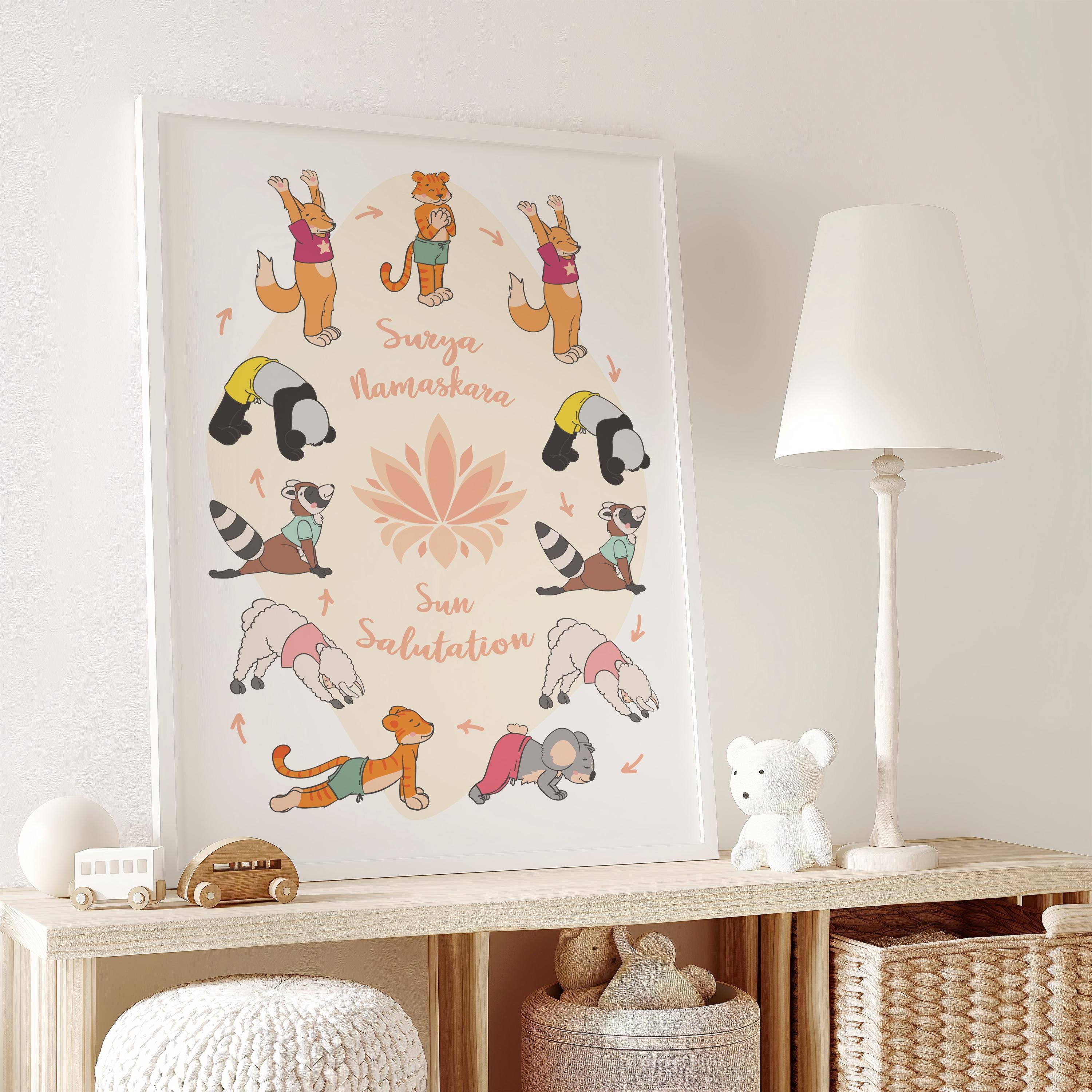 Kids Printable Yoga Wall Art | Kids PDF Relaxing Yoga Poses Art Print ...