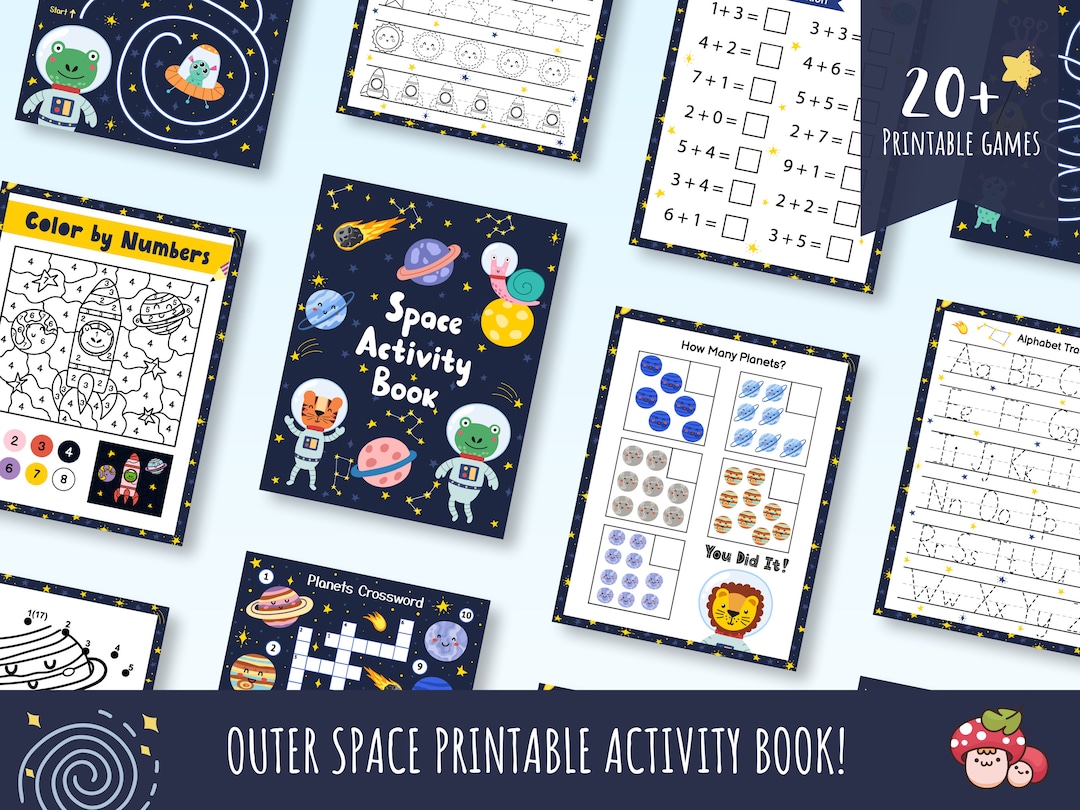 Space Activity Book for Kids Astronaut Fun Games Puzzles - Etsy