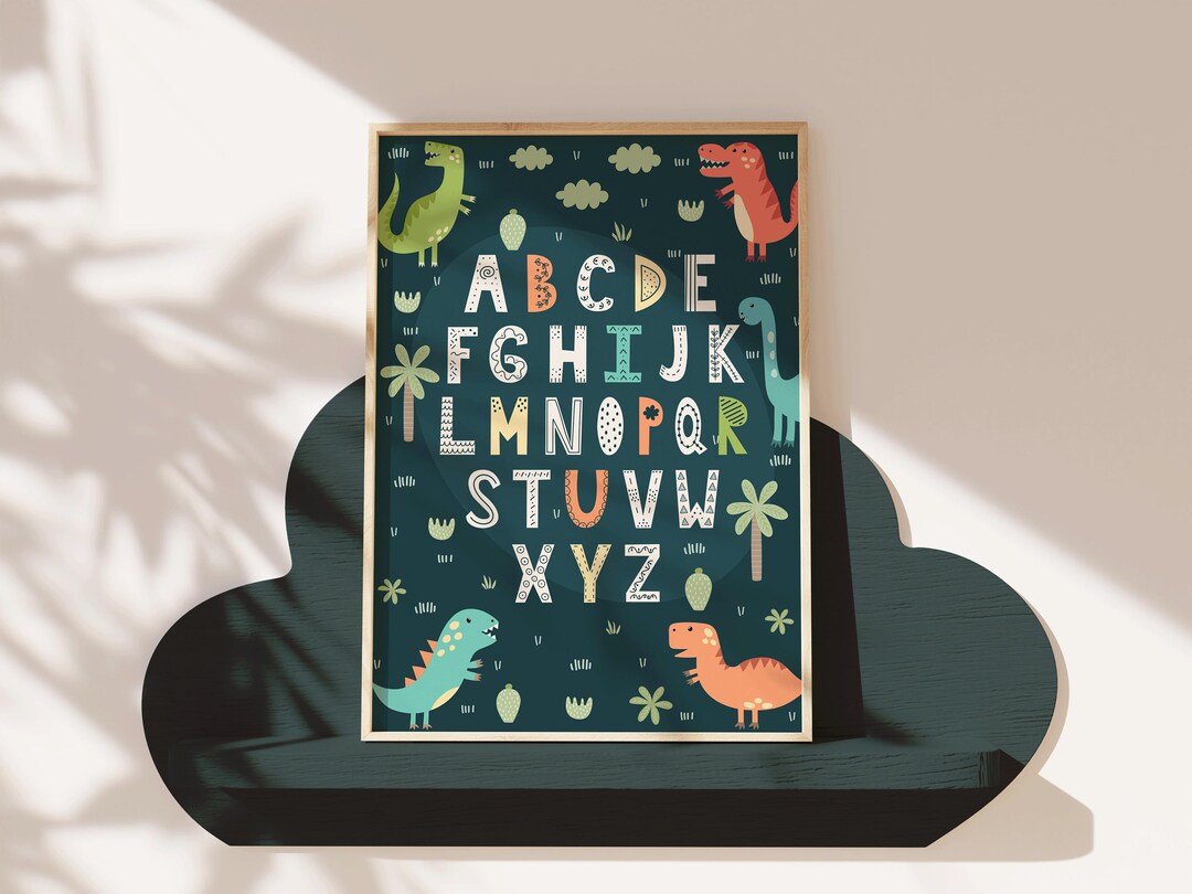 Dinosaur Alphabet Poster: Playful ABC Nursery Decor (digital Download ...