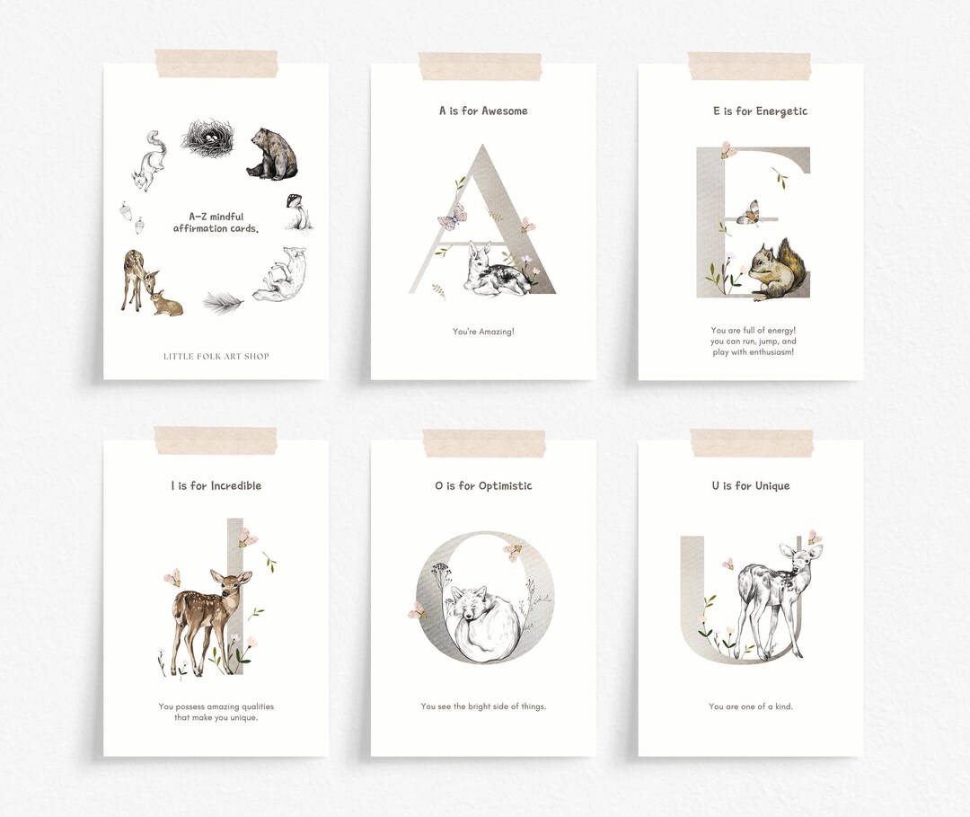 Positive Mindset Affirmation Alphabet Learning Flashcards for Kids - Etsy