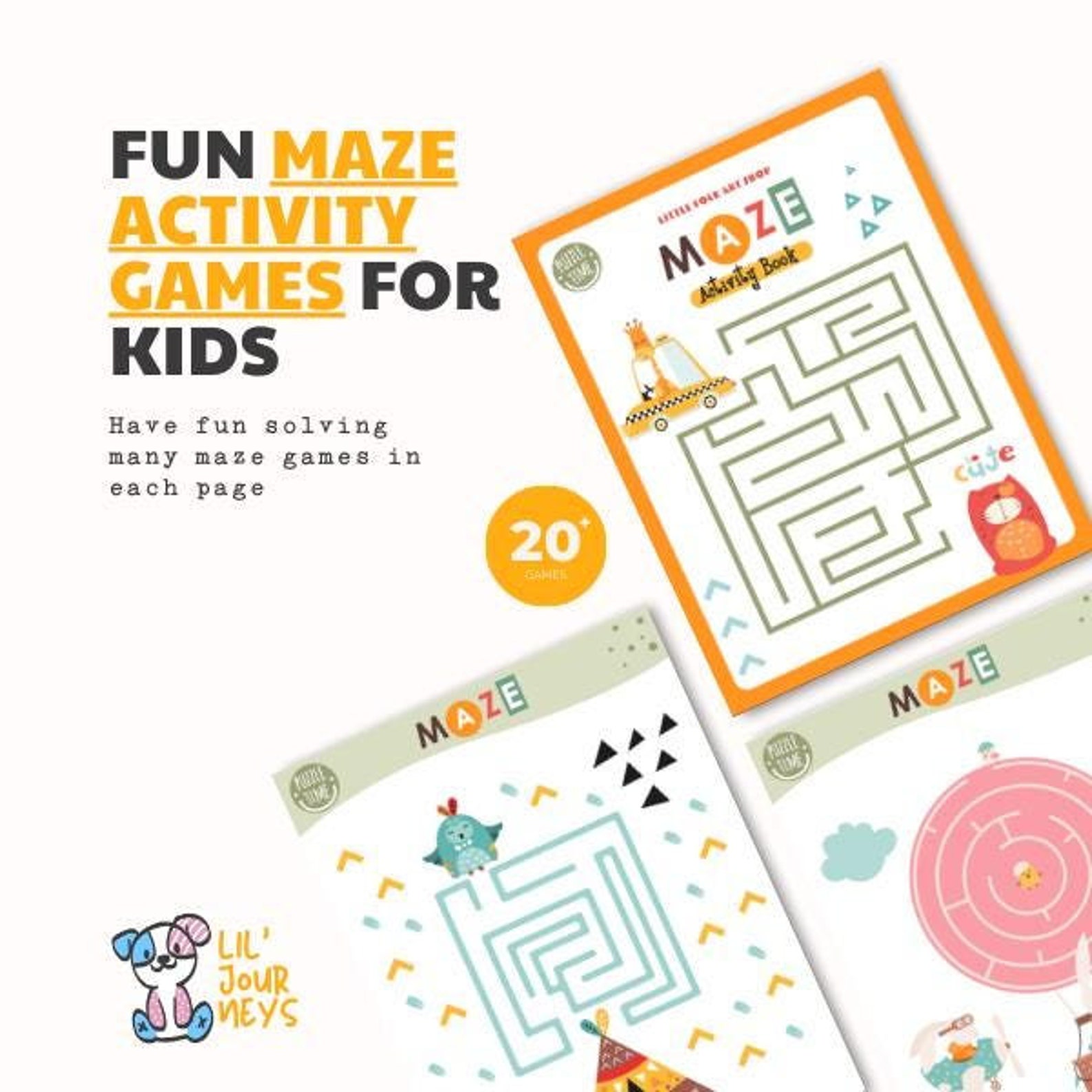Kids Activity Book Printable Activity Pages for Kids Maze Solving ...