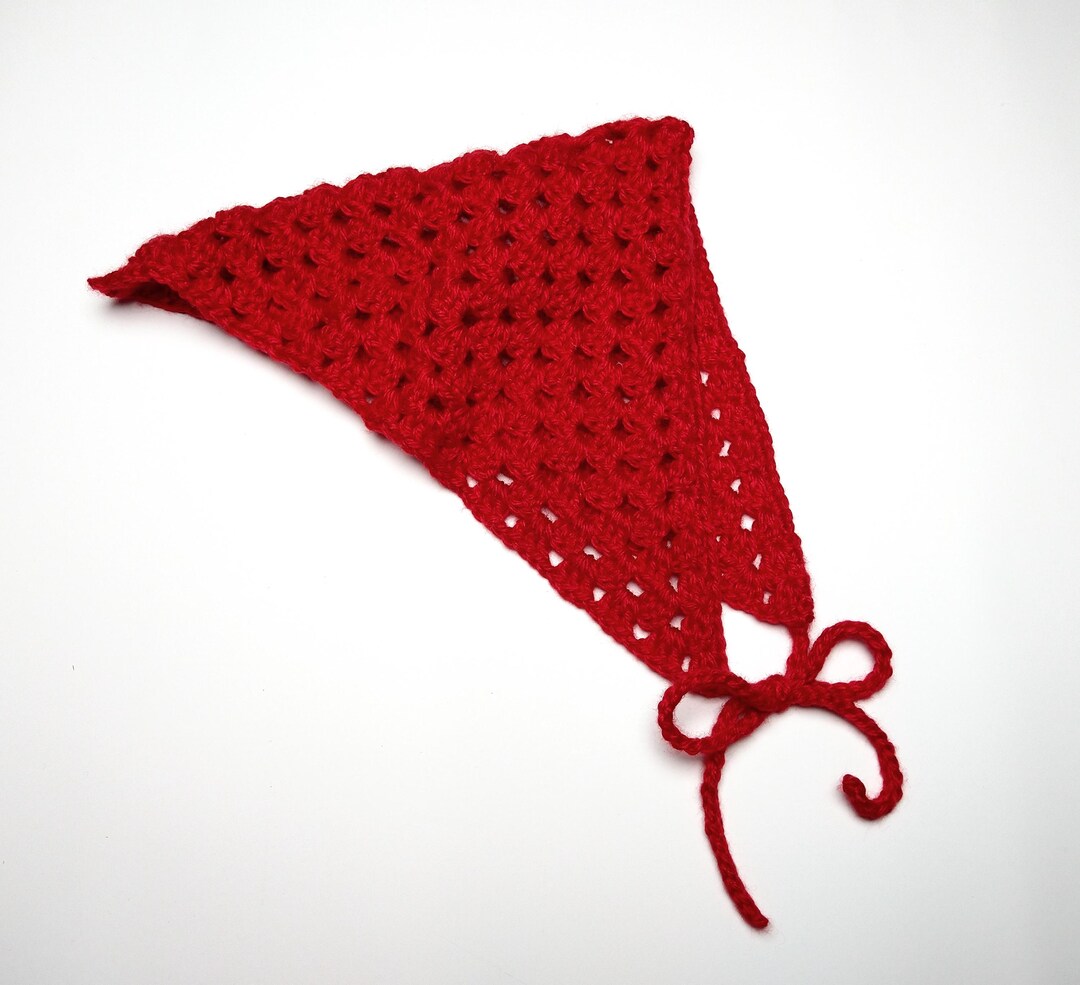 Main-character Red Crochet Bandana - Etsy