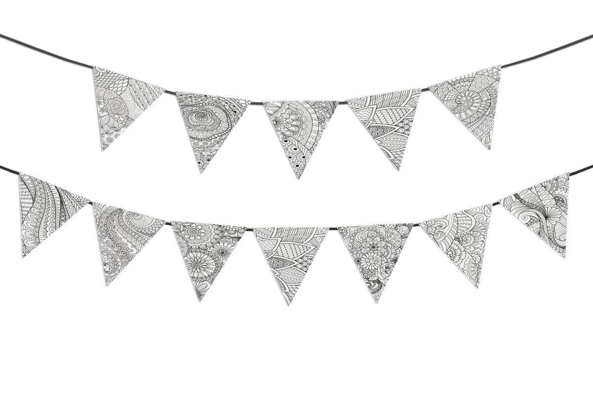 12 PC Flag Banner, Colouring in Designs, Colour in Home Decor, Banners ...