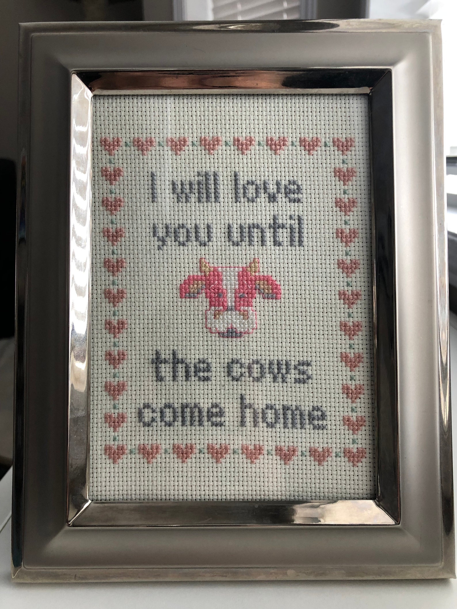 I Will Love You Until the Cows Come Home Valentine Cross Stitch PDF ...