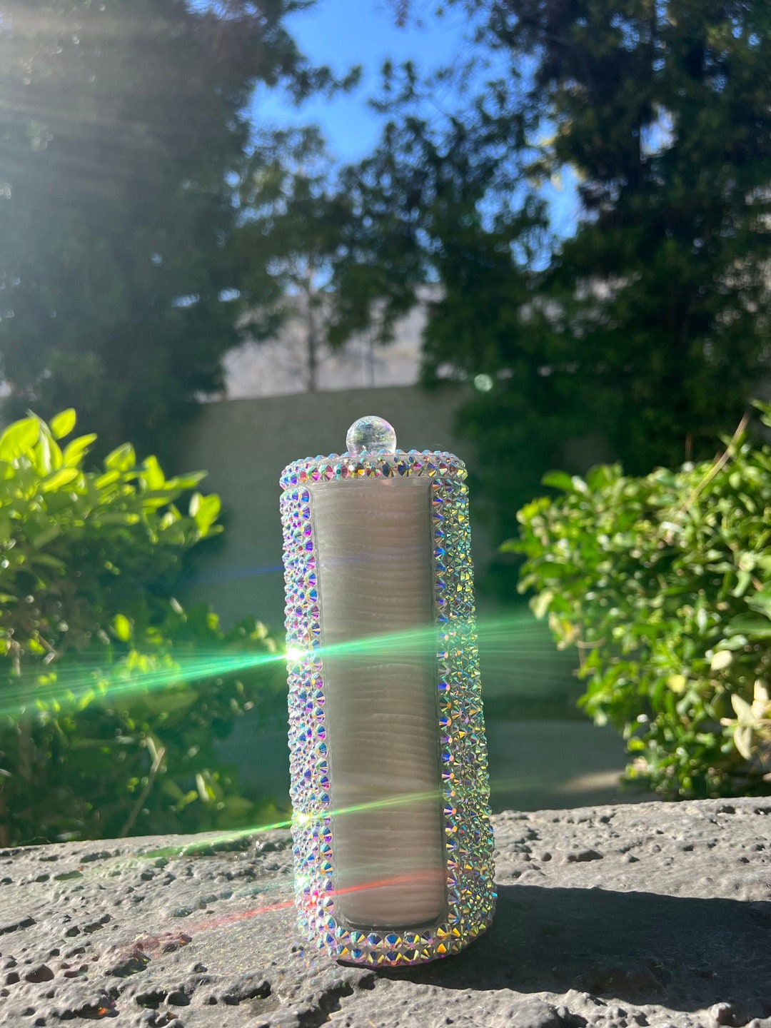 Rhinestone Cotton Round Organizer, Bathroom Bling Storage, Rhinestone ...