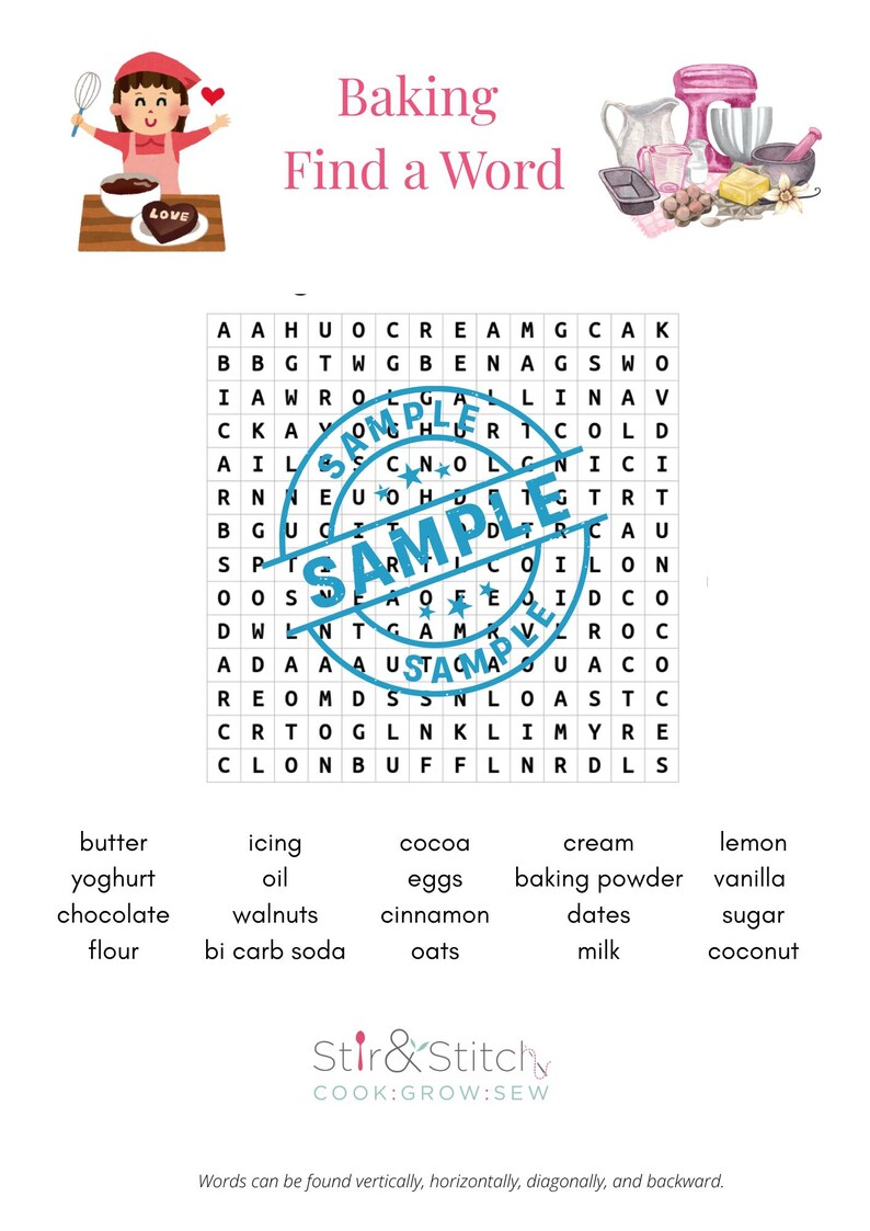 Baking Find a Word - DIGITAL FILE - Teacher Resource, Home Economics ...