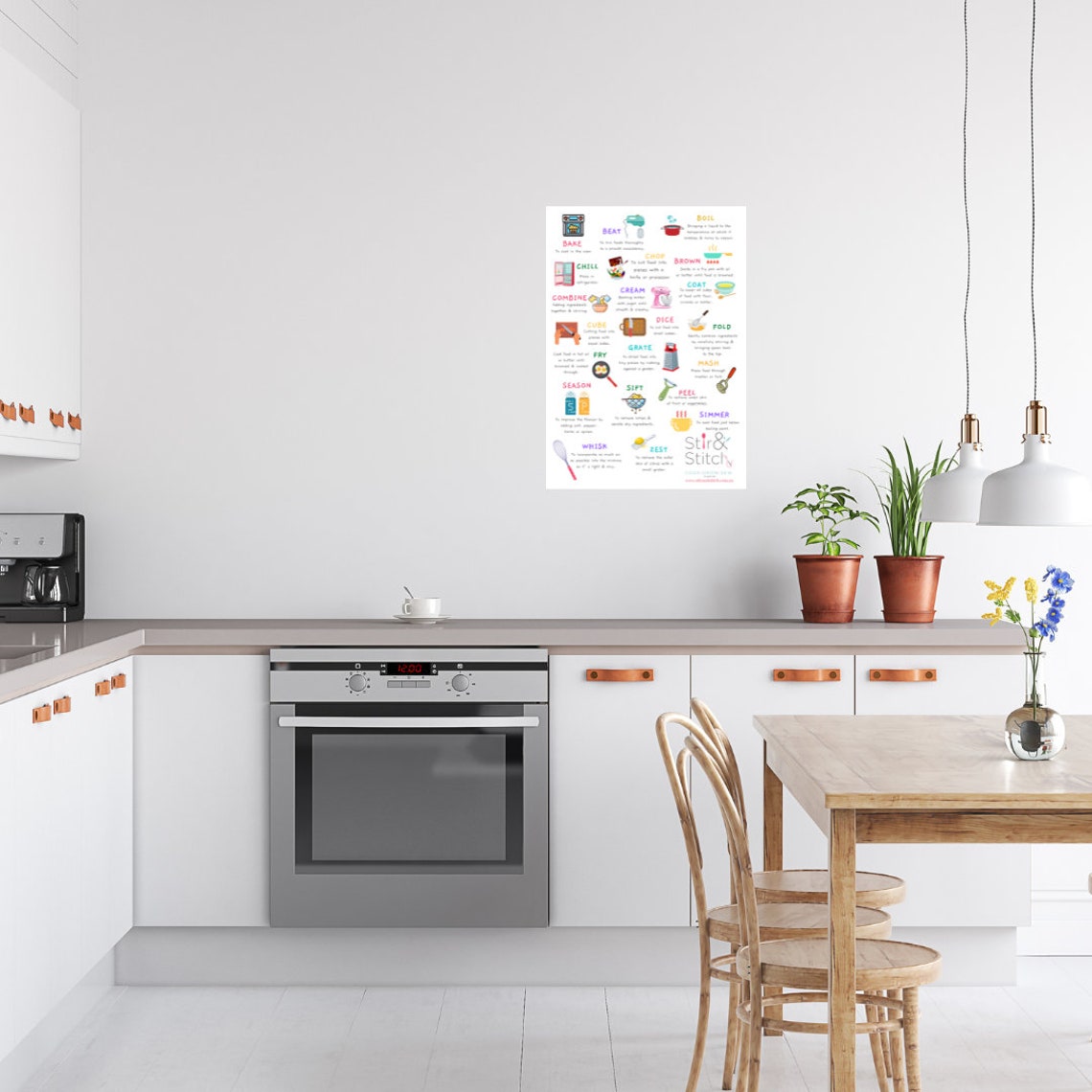 Cooking Glossary Poster for Classrooms or Home - A4, A3, A2 - Three ...