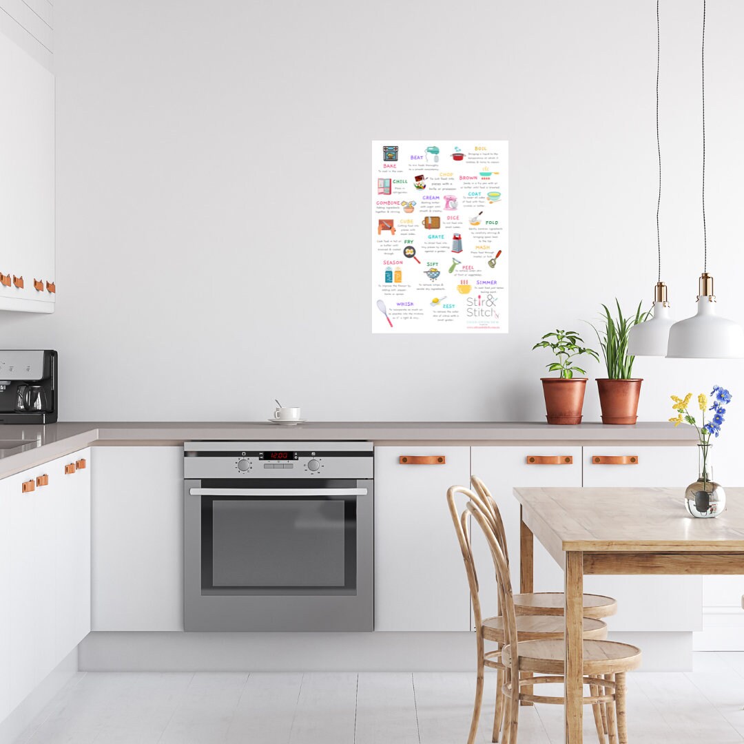 Cooking Glossary Poster for Classrooms or Home - A4, A3, A2 - Three ...