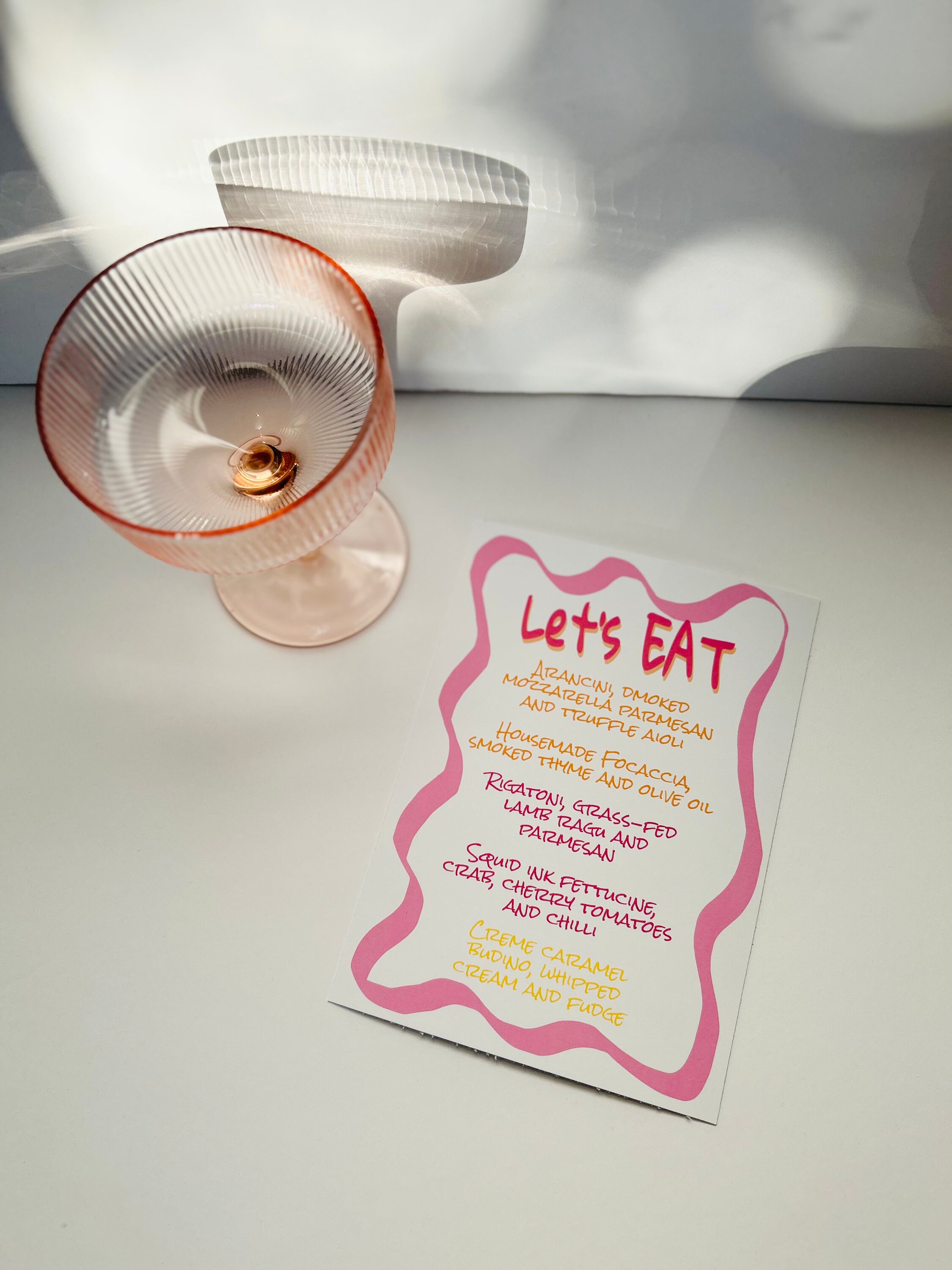 Colourful Wave Design Menu Template / Hens Party / Disco Party/ Bright ...