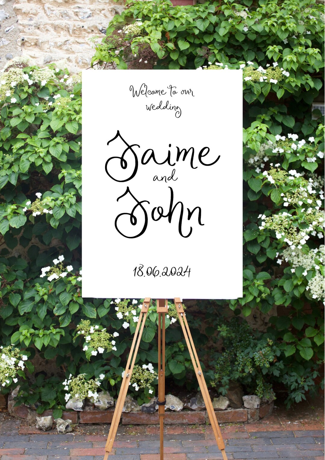 Romantic Calligraphy Style Wedding Sign/ Digital Download / A1 Size ...