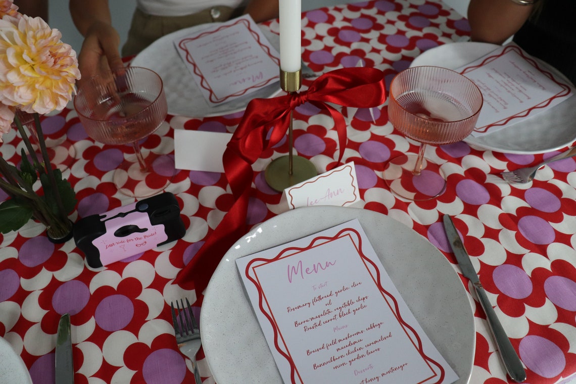 Folded Wave Place Card Design/ Digital Template / Hens Party / Dinner ...