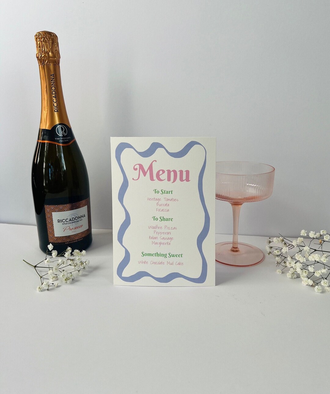 Purple Wave Border Menu / Hens Party/ Baby Shower/ Bright and - Etsy