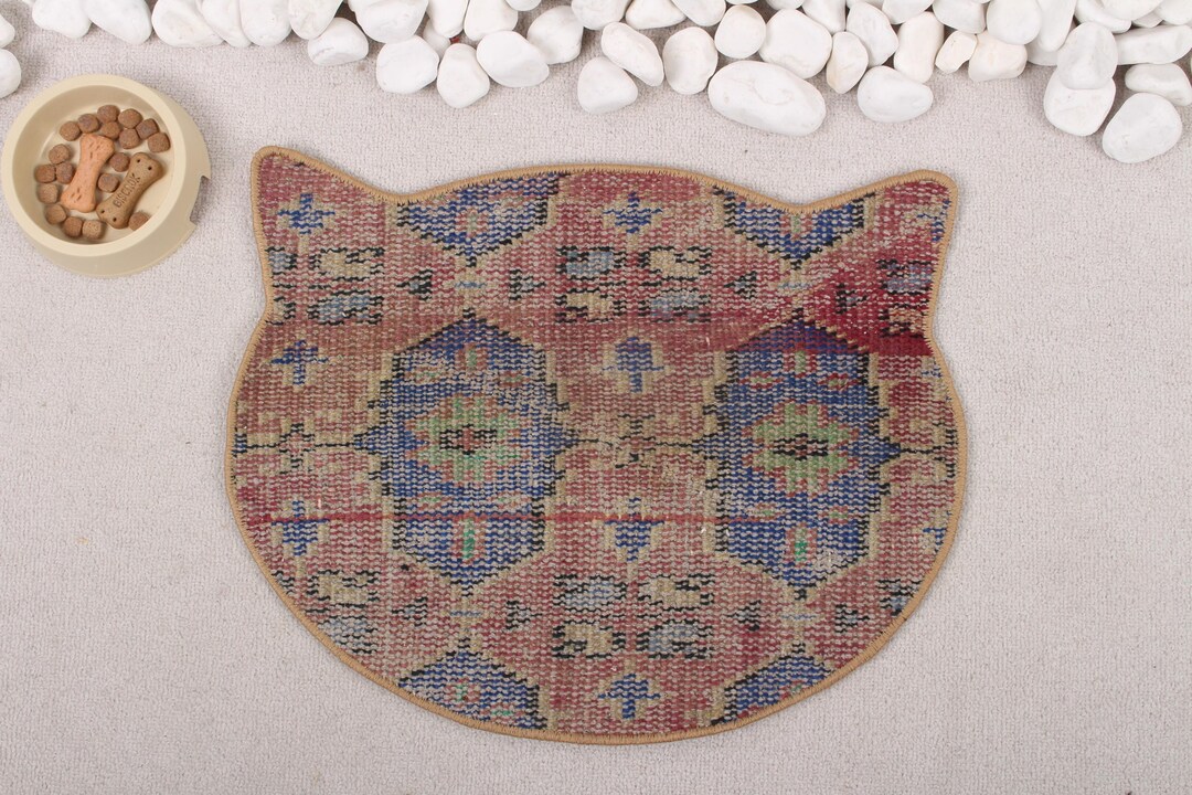Boho Cat Rug Pad, Cat Head-shaped Pet Mat for Cats, Eco-friendly ...
