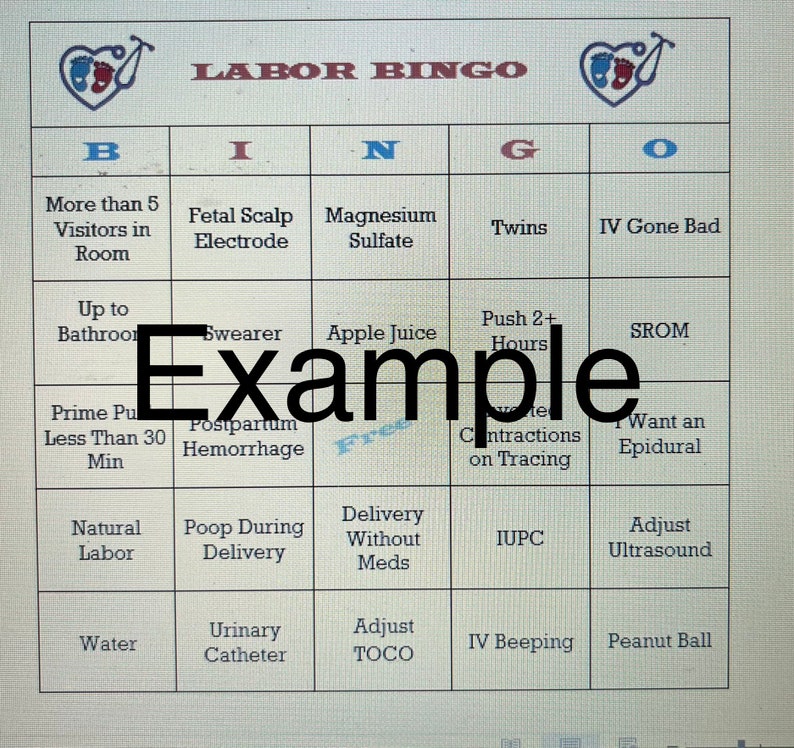 Labor and Delivery Bingo- Labor Nurse Shift Survival - Etsy