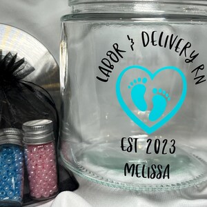 Birth and Delivery Tracking Jar With Beads- Personalized for Labor ...