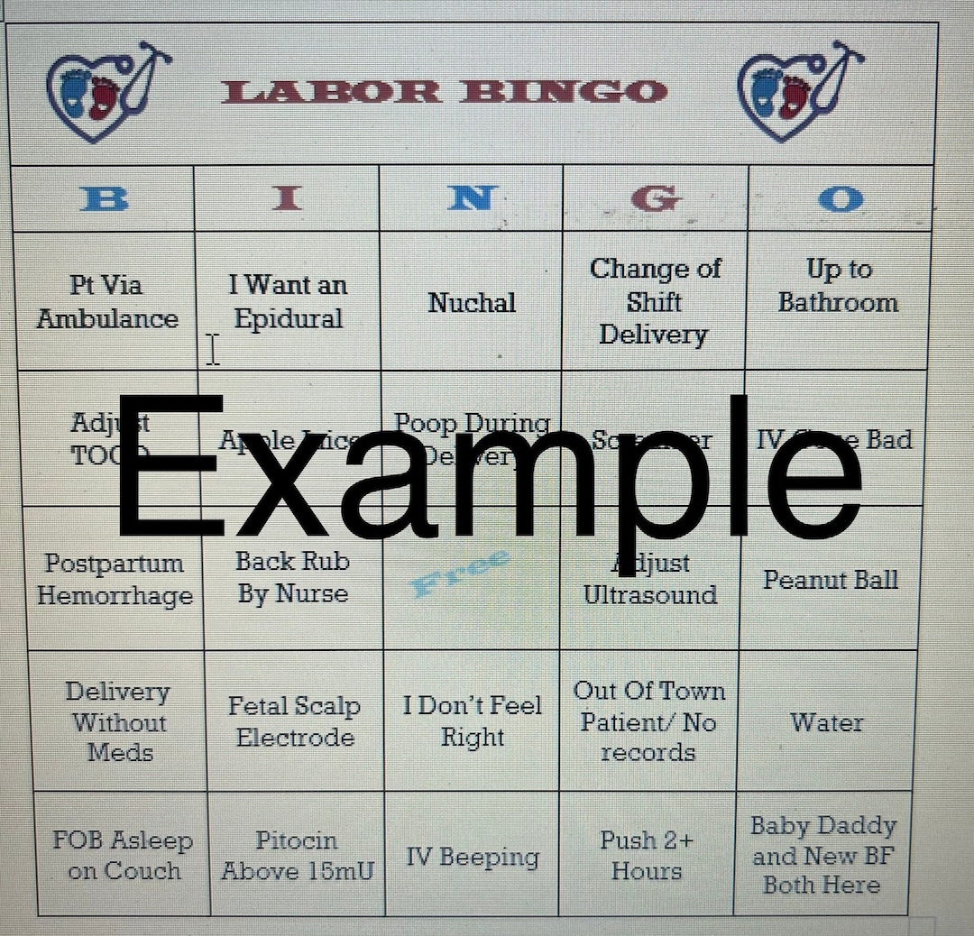 Labor and Delivery Bingo- Labor Nurse Shift Survival - Etsy