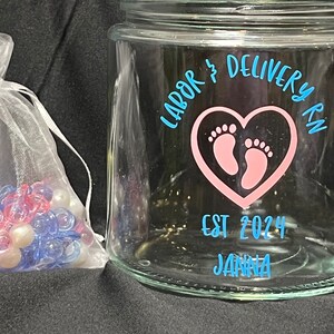 Birth and Delivery Tracking Jar With Beads- Personalized for Labor ...