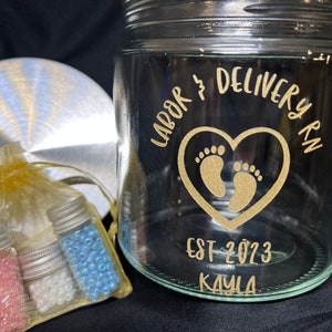 Birth and Delivery Tracking Jar With Beads- Personalized for Labor ...
