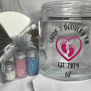Birth and Delivery Tracking Jar With Beads- Personalized for Labor ...