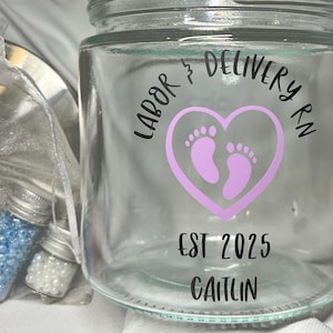 Birth and Delivery Tracking Jar With Beads- Personalized for Labor ...