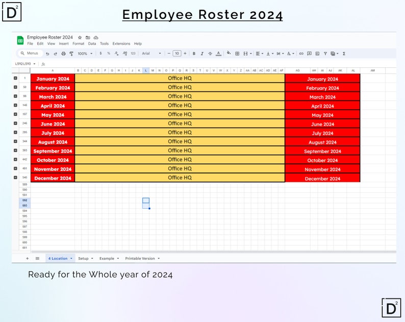 Employee Roster | Employee Scheduler | Employee Timetable Template ...