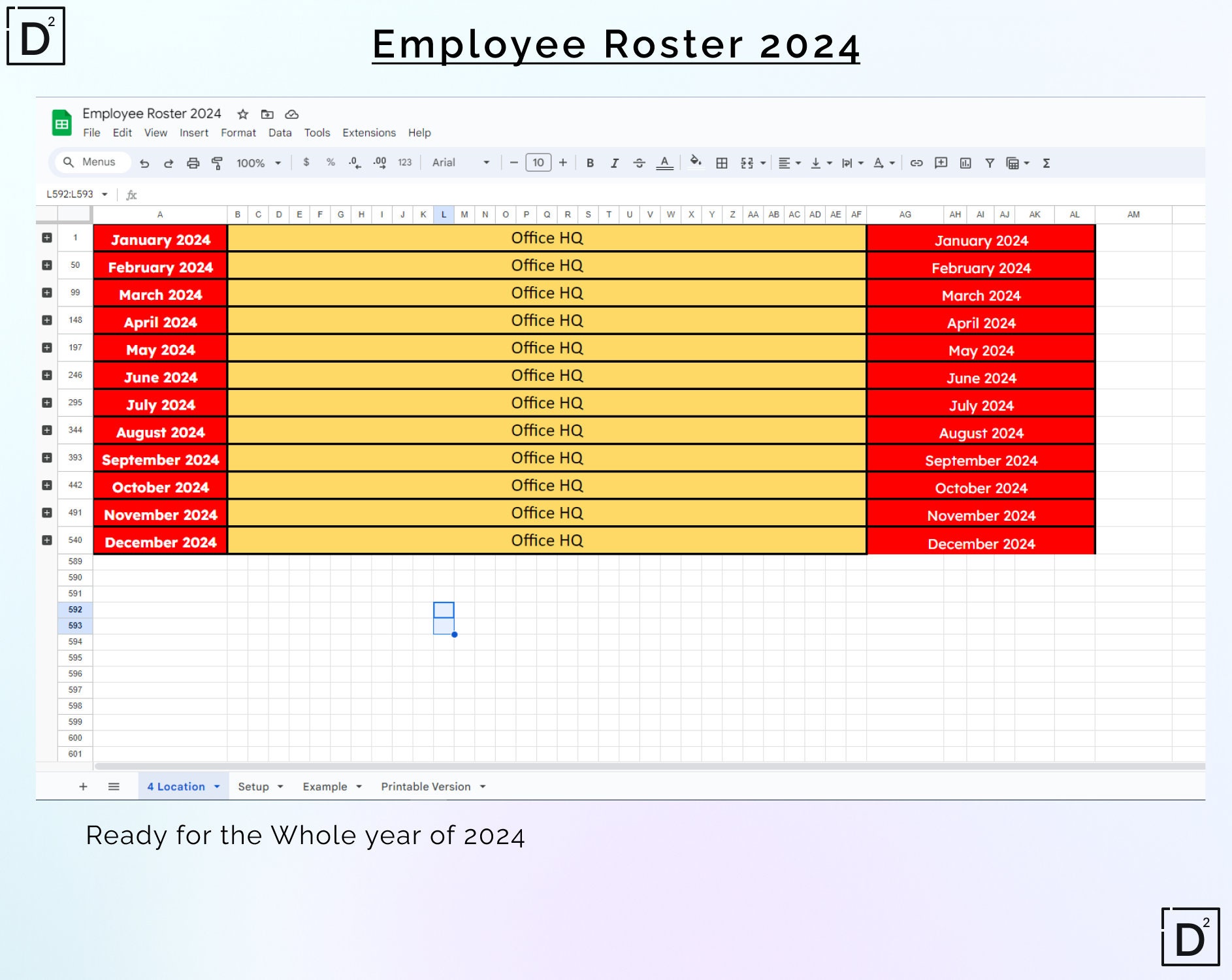 Employee Roster | Employee Scheduler | Employee Timetable Template ...