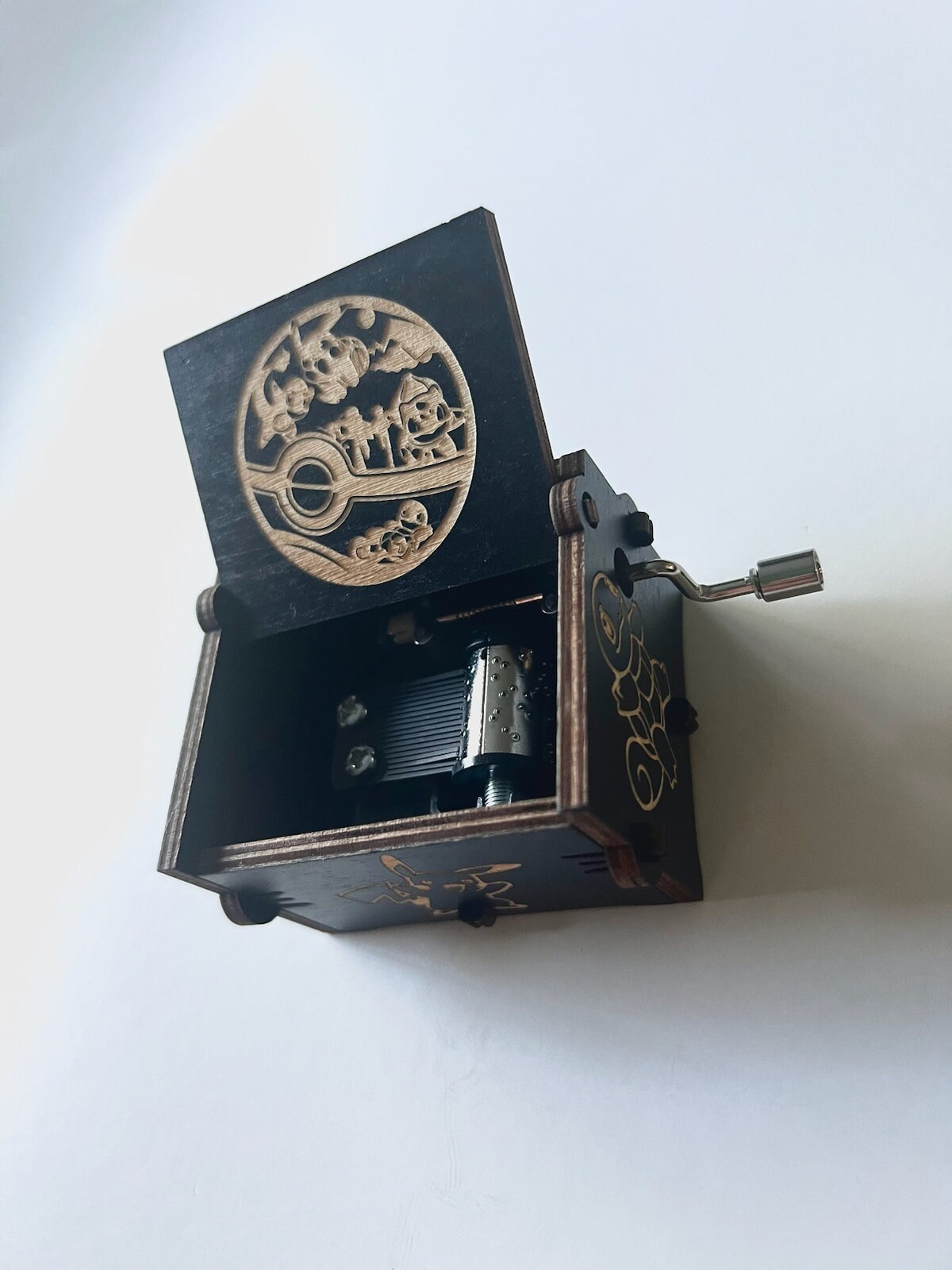 Pokemon Music Box Handmade Wooden Crank Squirtle Charmander Bulbasaur ...