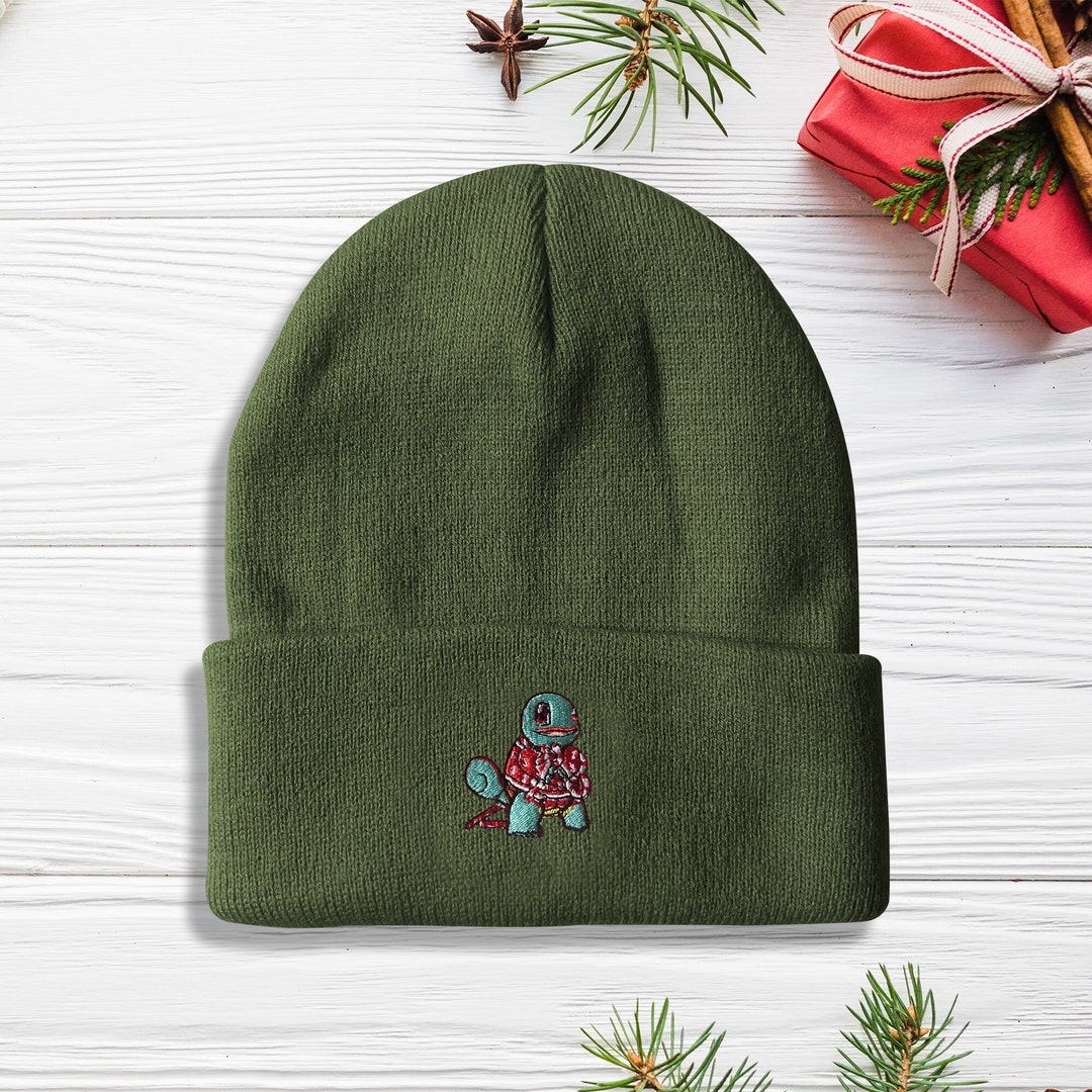 Squirtle Christmas Embroidery Beanie Poke Beanie Spring Winter Hat ...