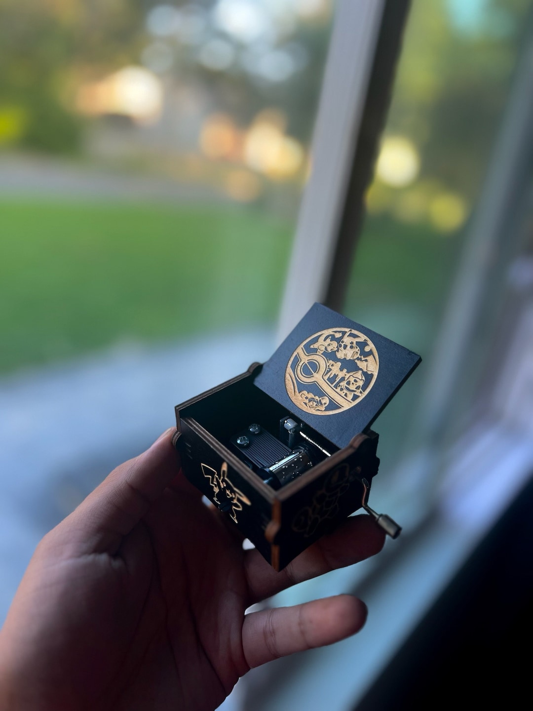 Pokemon Music Box Handmade Wooden Crank Squirtle Charmander Bulbasaur ...