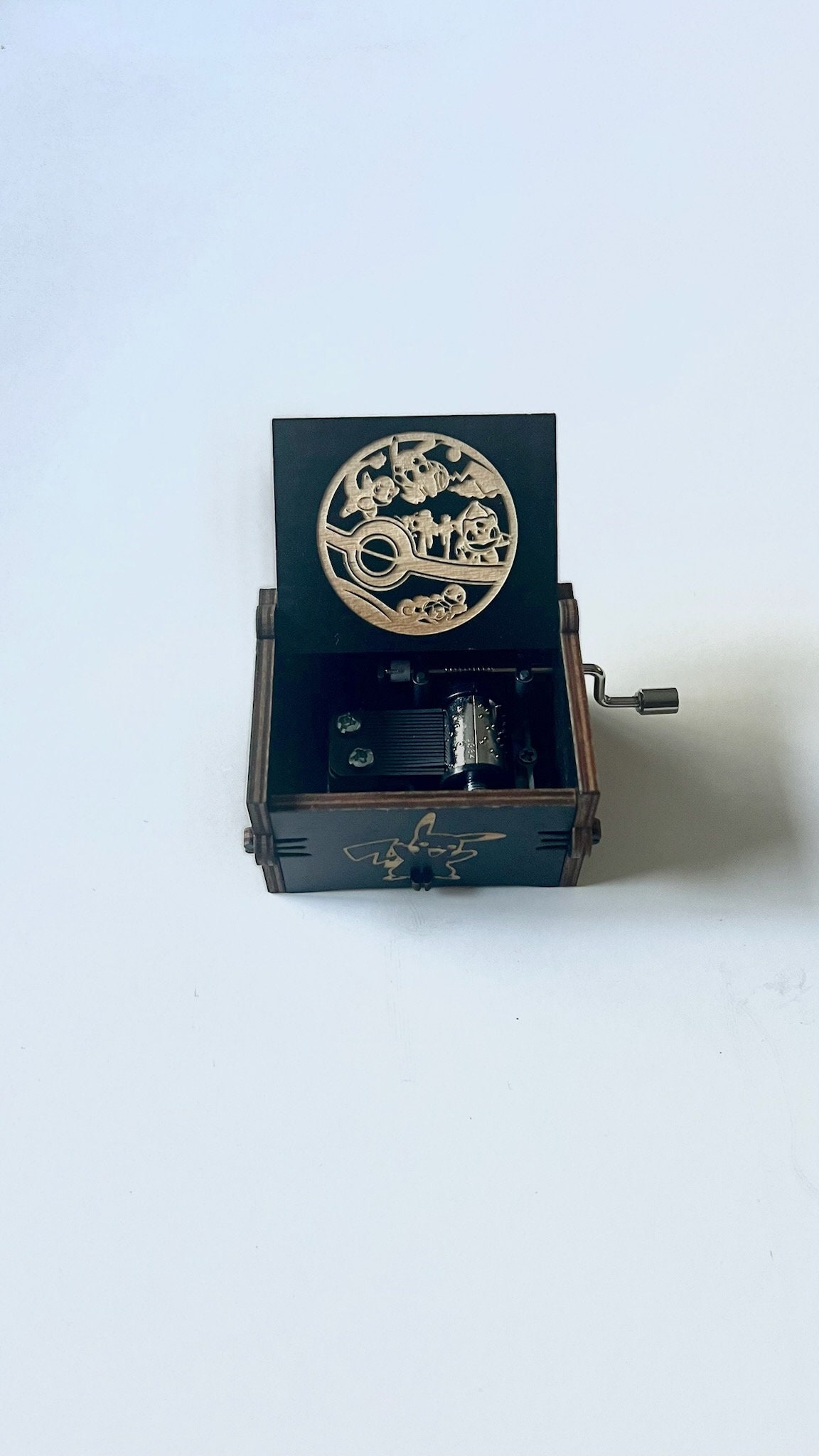 Pokemon Music Box Handmade Wooden Crank Squirtle Charmander Bulbasaur ...